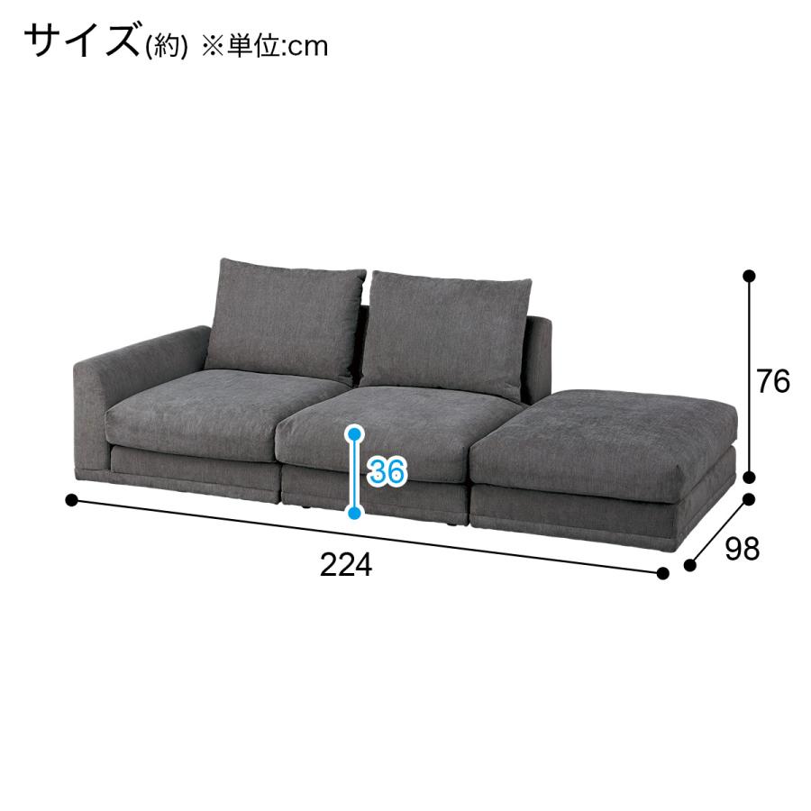 片肘3人用布張りローソファ(HM04 DGY) ニトリ : 1159720 : ニトリ Yahoo!店 - 通販 - Yahoo!ショッピング