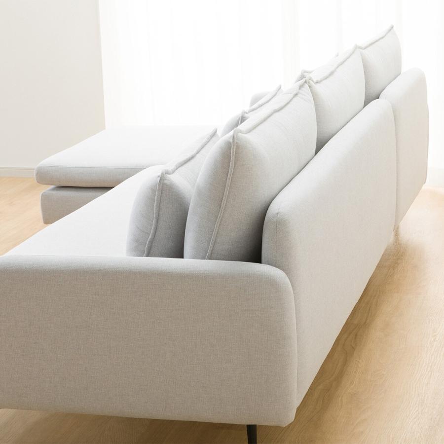 広い座面のゆったりカウチソファ(MS01 3P/シェーズロングセット肘あり Nシールド LGY) ニトリ : ニトリ Yahoo!店 - 通販 - Yahoo!ショッピング