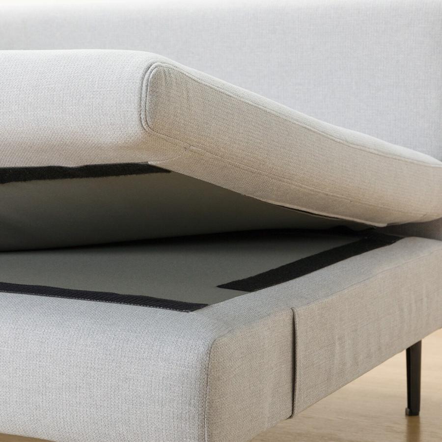 広い座面のゆったりカウチソファ(MS01 3P/シェーズロングセット肘なし Nシールド LGY) ニトリ 期間限定価格：6/2まで : ニトリ Yahoo!店 - 通販 - Yahoo!ショッピング