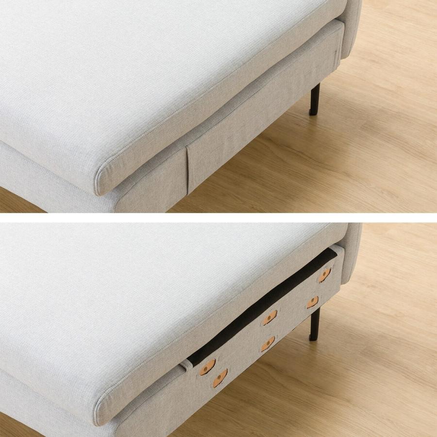 広い座面のゆったりカウチソファ(MS01 3P/シェーズロングセット肘なし Nシールド LGY) ニトリ 期間限定価格：6/2まで : ニトリ Yahoo!店 - 通販 - Yahoo!ショッピング