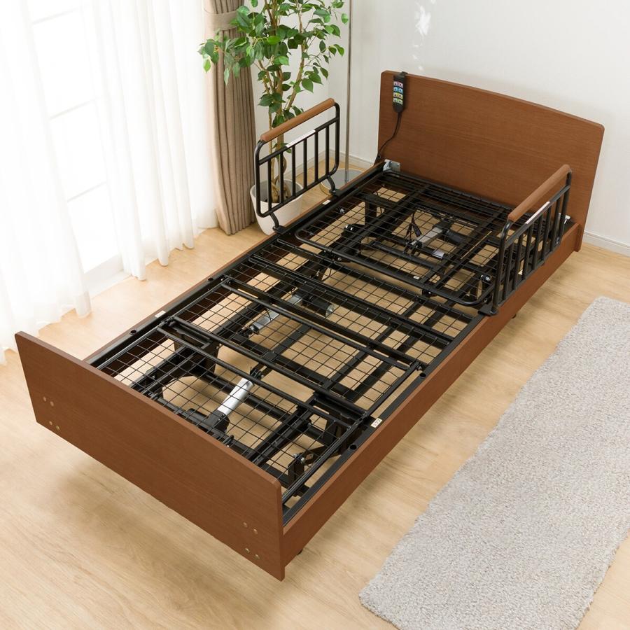 ベッド 非課税 電動シングルベッドフレーム+マットレス+サイドガード2本セット(ライズ3 3M-F MBR/E5) ニトリ : 2190600007528-2110600021822 ...