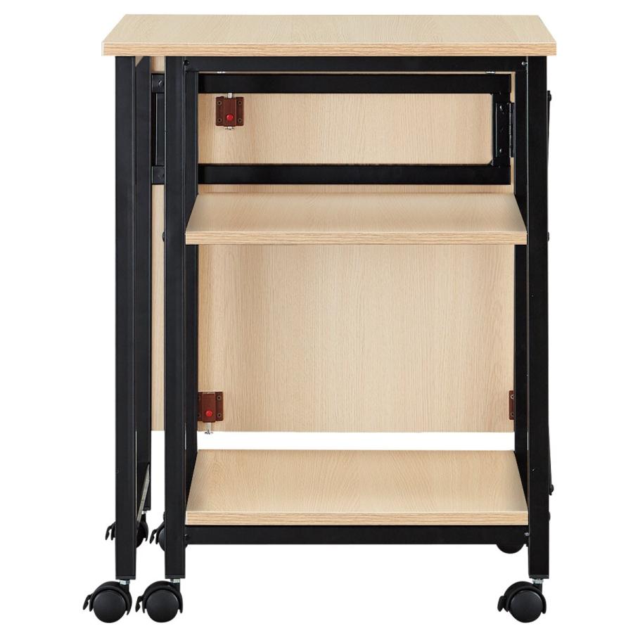 ニトリ 折りたたみデスクワゴン(ZTW-7 OAK/BK) 学習机 学習 ニトリ 折りたたみデスクワゴン(ZTW-7 OAK/BK) 学習机 学習