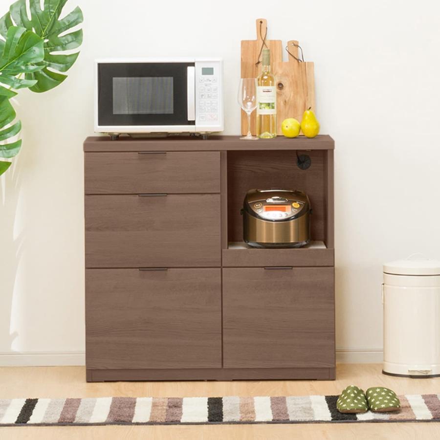 カウンター (エトナ90CT MBR) キッチンカウンター キッチン収納 キッチンラック キッチンボード レンジ台 食器棚 ニトリ :4030573:ニトリ Yahoo!店 - 通販 ...