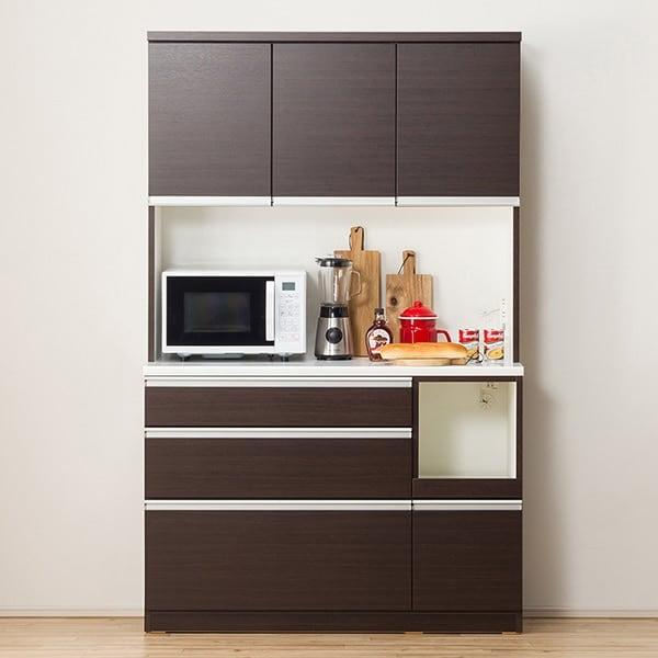 幅120cm キッチンボード( レジューム120-2TF-H DBR/120-2SL-R DBR） レンジボード キッチン収納 レンジラック レンジ台 カップボード 食器棚 ニトリ ...