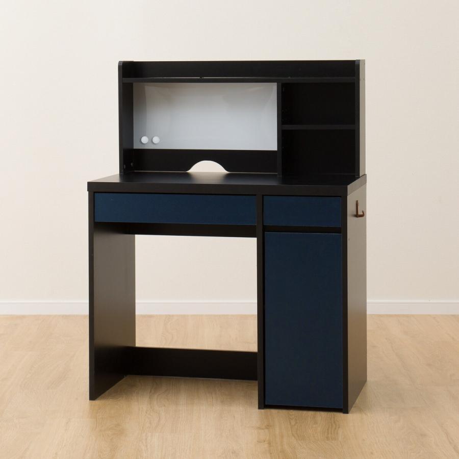 コンパクトデスク+上棚セット(ES23 BK/NV) ニトリ : 6545145-6545147 : ニトリ Yahoo!店 - 通販 - Yahoo!ショッピング