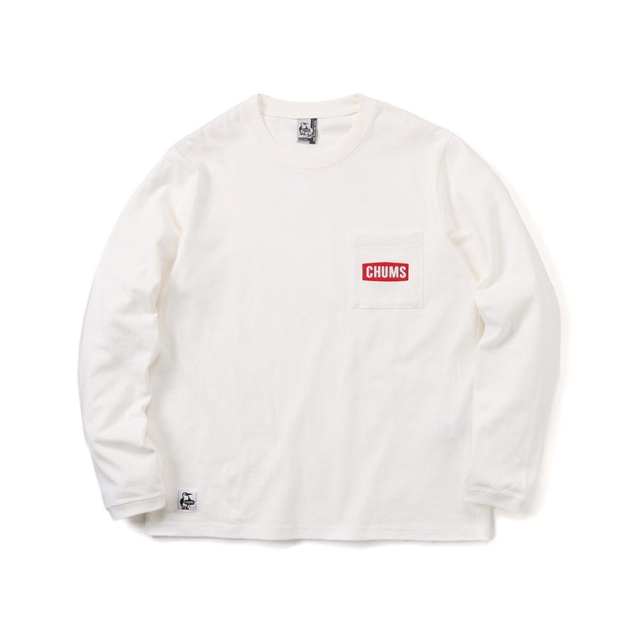 CHUMS tシャツ ロンT 長袖 コットン 綿 チャムスロゴポケットブラッシュドロングスリーブTシャツ ホワイト メンズ 2024秋冬 : ニワスポーツ - 通販 - Yahoo!ショッピング