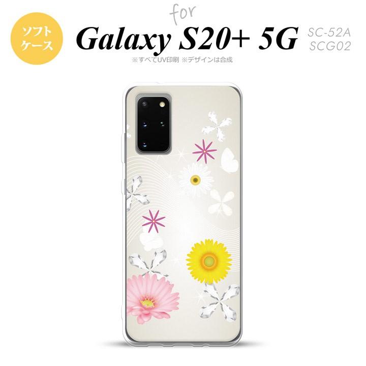 SC-52A SCG02 Galaxy S20+ 5G スマホケース ソフトケース 花柄 ミックス B 白 nk-s20p-tp274 ...