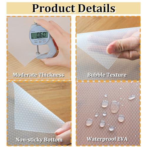 wohomuke 食器棚シート40x600cm シェルフライナー キッチンシート 無地 EVA製 保護シート 保護マット 滑り止め 防虫 抗菌 防カビ 収納シート 引き出 ...