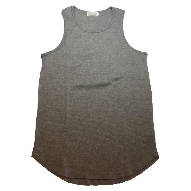 LiSS 【LiSS】 LONG LENGTH WAFFLE TANK TOP Lis-810253 GRAY リス ロングレングスタンク ...