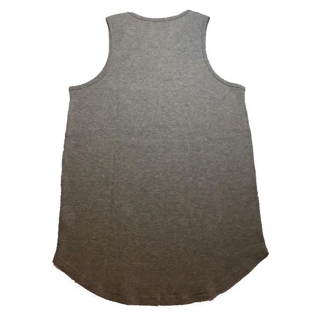 LiSS 【LiSS】 LONG LENGTH WAFFLE TANK TOP Lis-810253 GRAY リス ロングレングスタンク ...