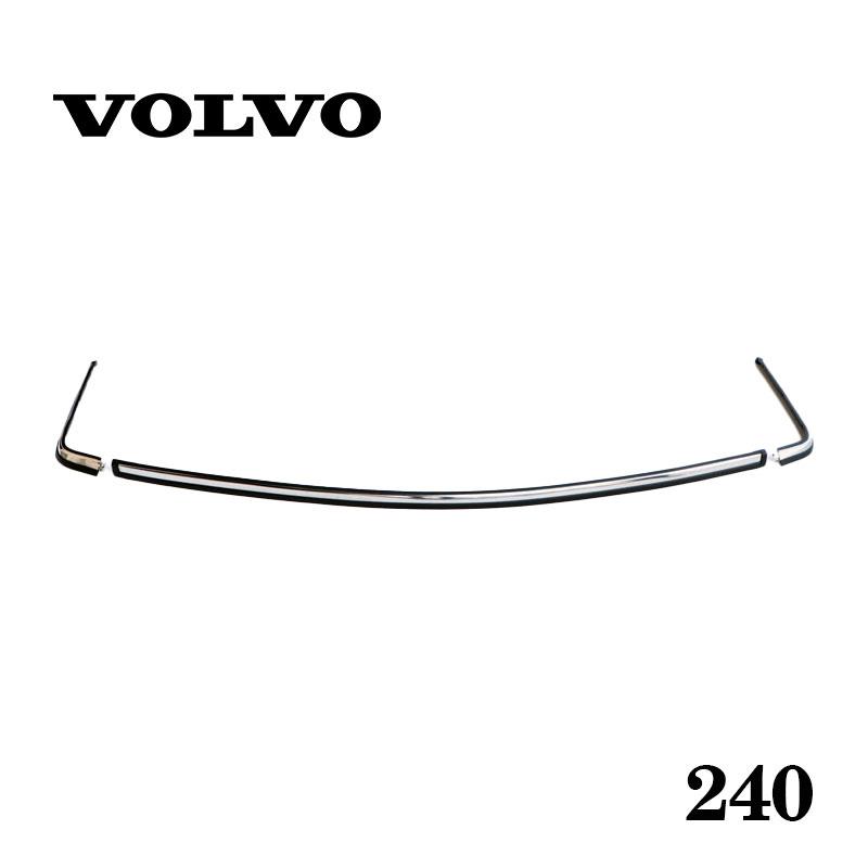 ボルボ VOLVO 240 セダン ワゴン用 フロントバンパーモール クロームタイプ 3点セット 1372328 1372330 ...