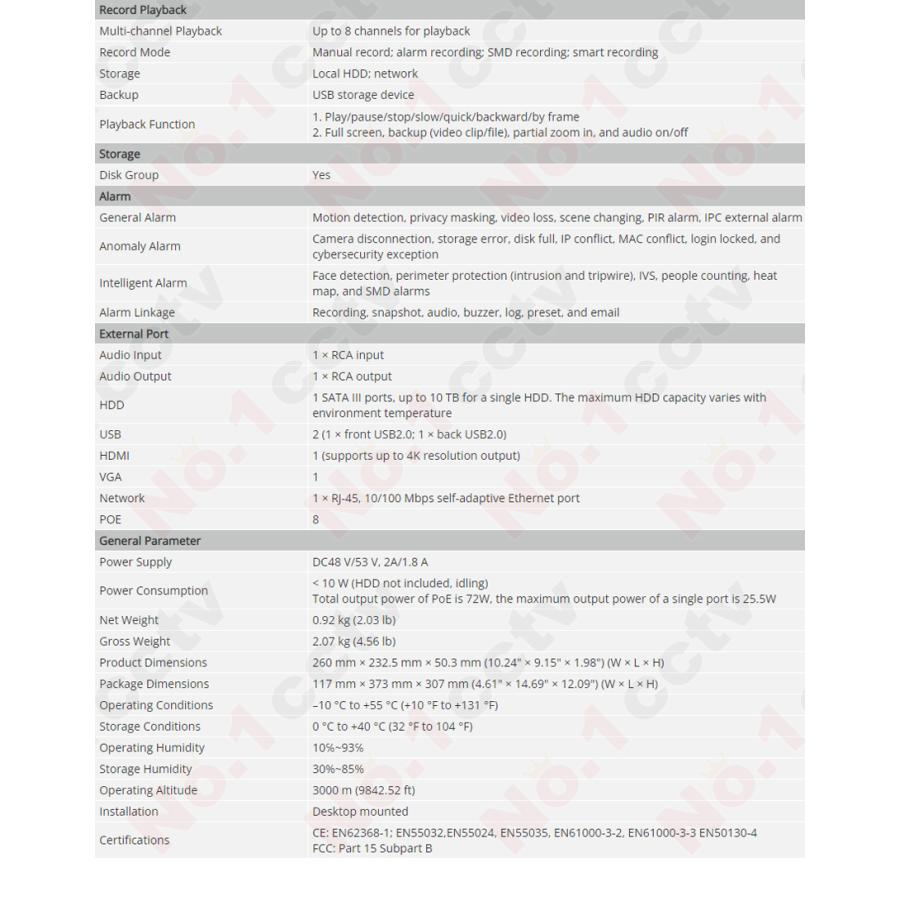 [DAHUA][IP-2M] 防犯カメラ 監視カメラ 屋外 屋内 200万画素 5ch 8POE 2メガ 1TB NVR4108HS-8P-4KS2/L IPC-HDW2231T-AS-S2 ...