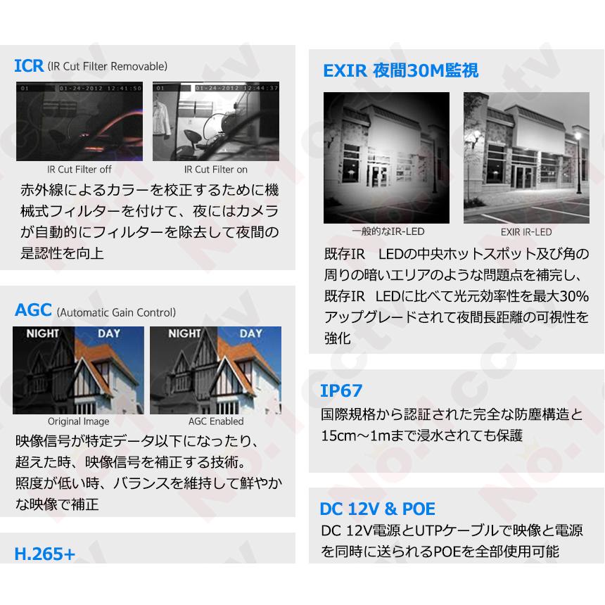 [HIKVISION] [IP-4M] 防犯カメラ 400万画素 4メガピクセル IPカメラ EXIR バレット型 夜間30m LED 防水 ...