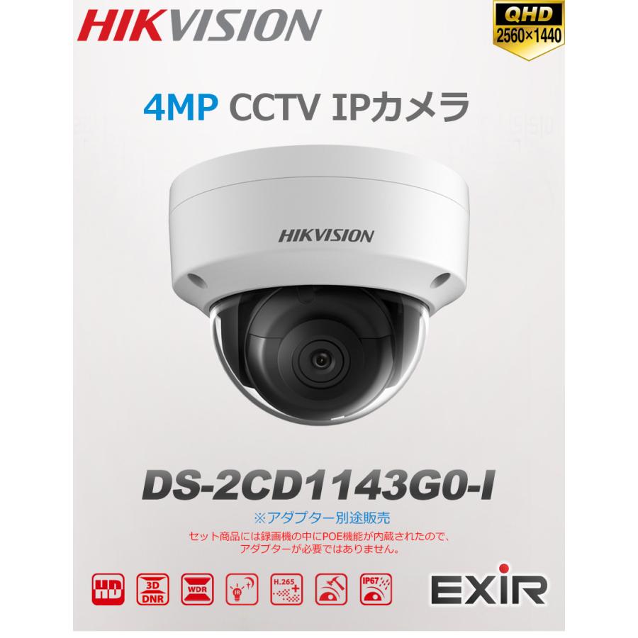 [HIKVISION] [IP-4M] 防犯カメラ 400万画素 4メガピクセル IPカメラ EXIR ドーム型 夜間30m LED 防水 ...
