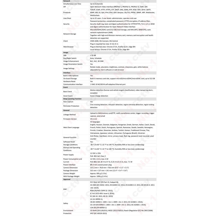 [HIKVISION] [IP-4M] 24時間カラーAI IPカメラ/DS-2CD2047G2-LU/逆光,露出,ハイライト補正/ライン,エリア検知/LED 40M/H.265+/PoE ...