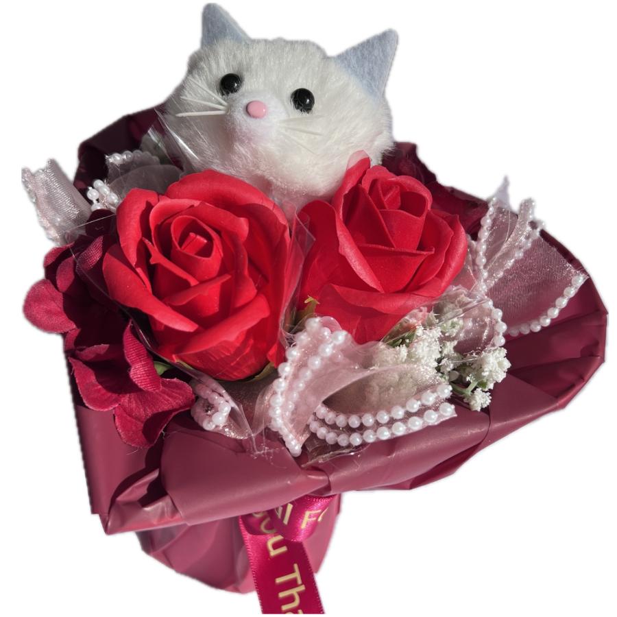 花 造花 フラワーギフト ソープフラワー プレゼント ギフト ブーケ ハート バラ ネコ 猫 ねこ : noahs mama - 通販 - Yahoo!ショッピング