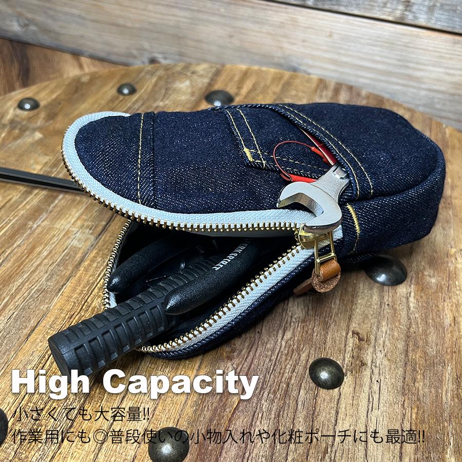 【araiyan】 アライヤン オーバルポーチ デニムポーチ マルチポーチ ウエストポーチ Dカン付き 日本製 岡山デニム ラボ コットン100% AF17002 区分N : 株式会社リブレ ...