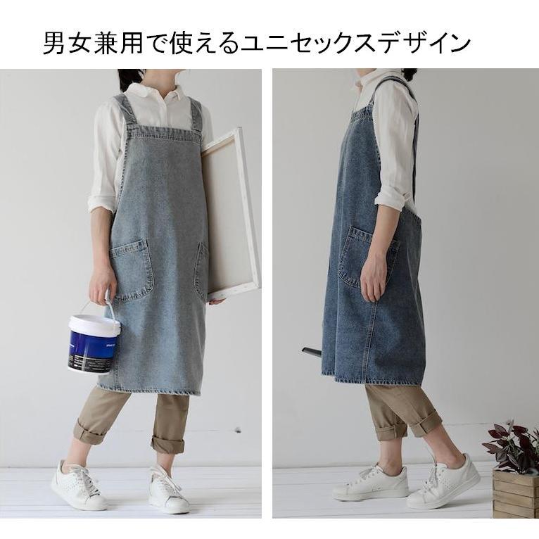 デニム エプロン シンプル デニム生地 デニムエプロン 美容師 作業用 前掛け 首掛け ロング丈 無地 業務用 家庭用 DIY ガーデニング 保育士 園芸 NP-006 区分C : 株式会社 ...
