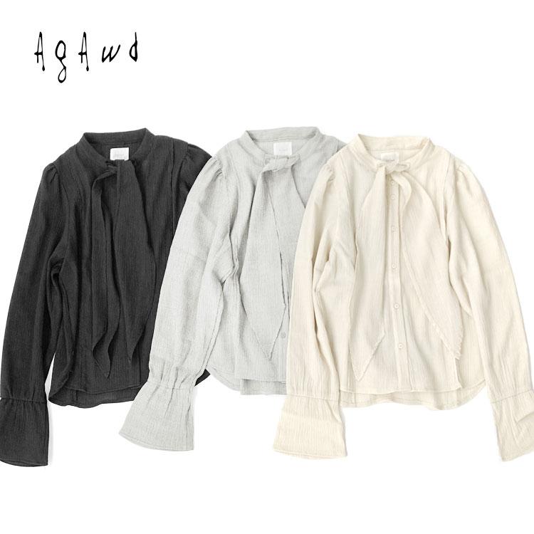 【s40】【アガウド/AgAwd】Ribbon Blouse（リボンブラウス）[2301-770527]【送料無料】【キャンセル返品交換不可】【let】【id】 : イルビゾンテ正規取扱店ノワ ...