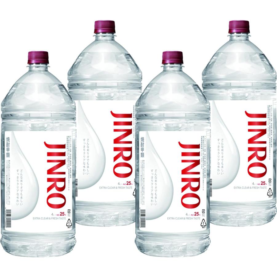 JINRO 焼酎 韓国焼酎 眞露 ジンロペット 4L 25度 4本 1ケース : おいしく飲呑会 - 通販 - Yahoo!ショッピング