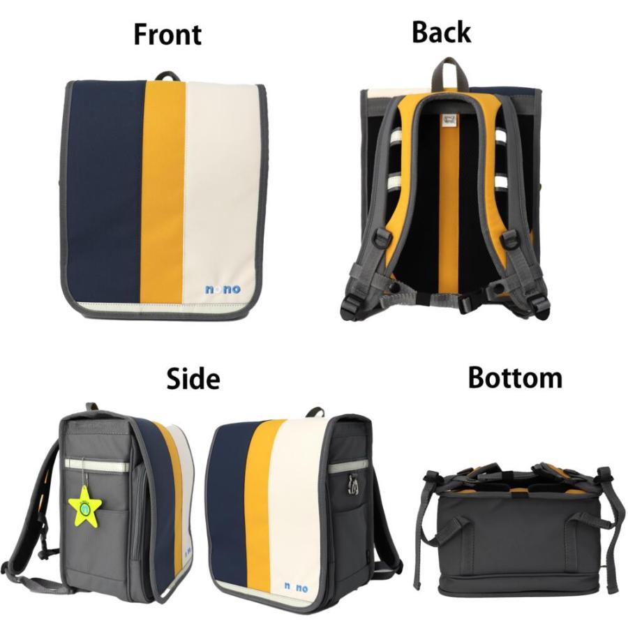 nonoランド ランドセル型リュック CONTRAST (コントラスト) レインカバー付 撥水 超軽量 リフレクターチャーム付 A4 SPACE-WING 約15L 通学 3年保証 nono ...