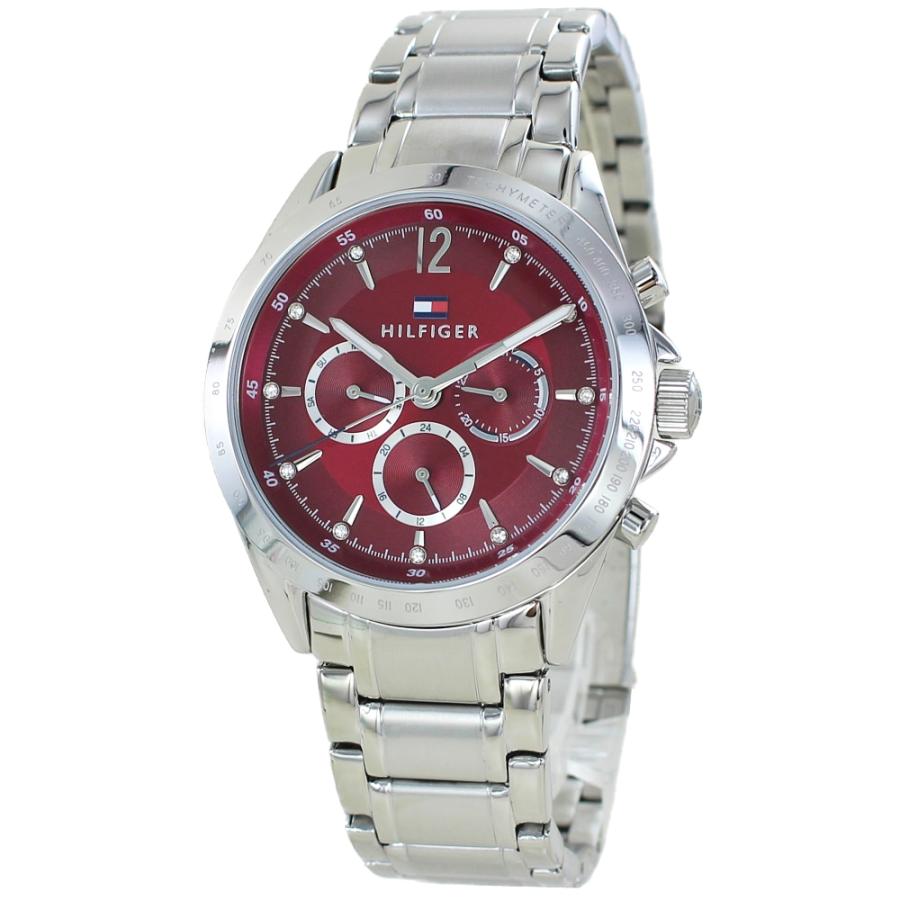 TOMMY HILFIGER トミーヒルフィガー 腕時計 手表 レディース おしゃれ ブランド レッド 赤文字盤 シルバー プレゼント 誕生日 ...
