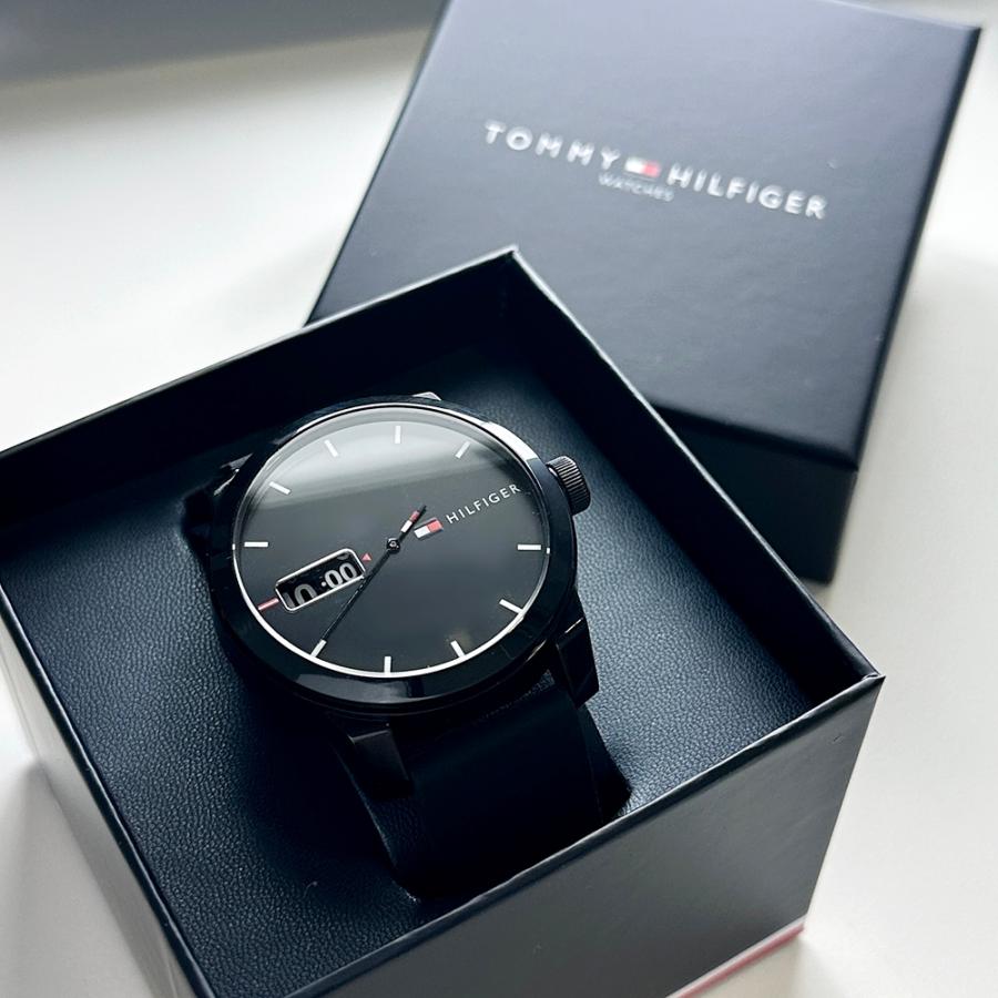 TOMMY HILFIGER 再入荷 トミーヒルフィガー メンズ レディース DENIM ユニセックス 黒いとけい デジタル表示 ブラック ...