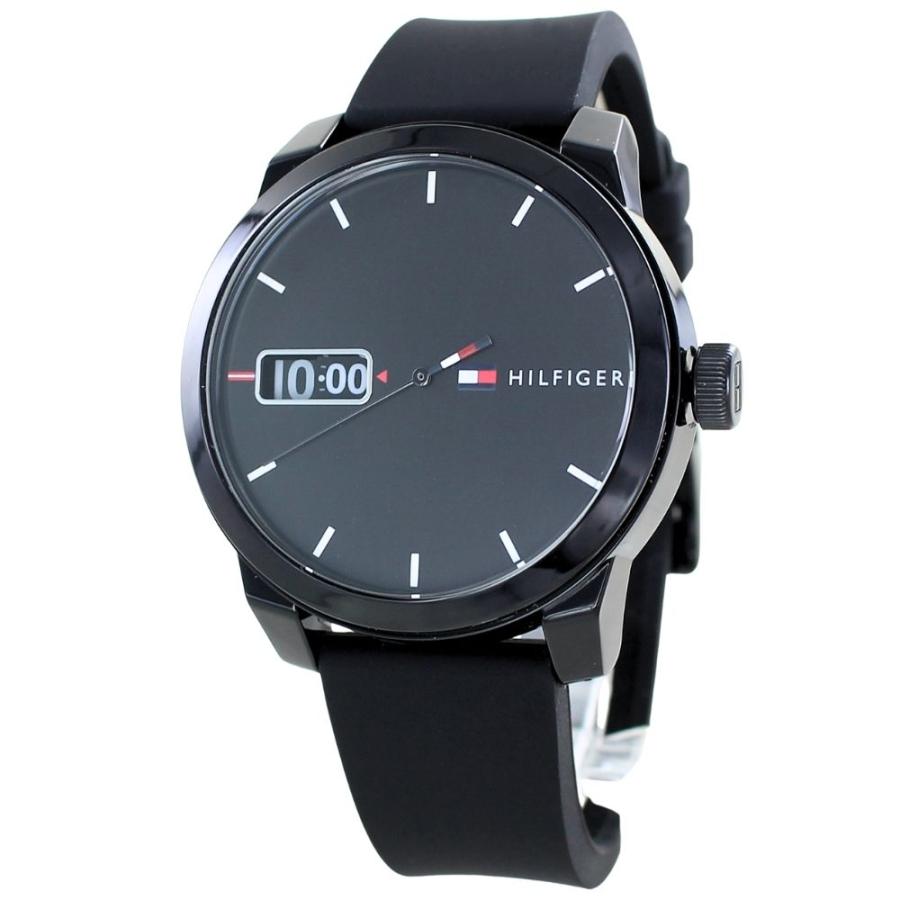 再入荷 トミーヒルフィガー メンズ レディース DENIM ユニセックス 黒いとけい デジタル表示 ブラックラバー ペアもおすすめ ...