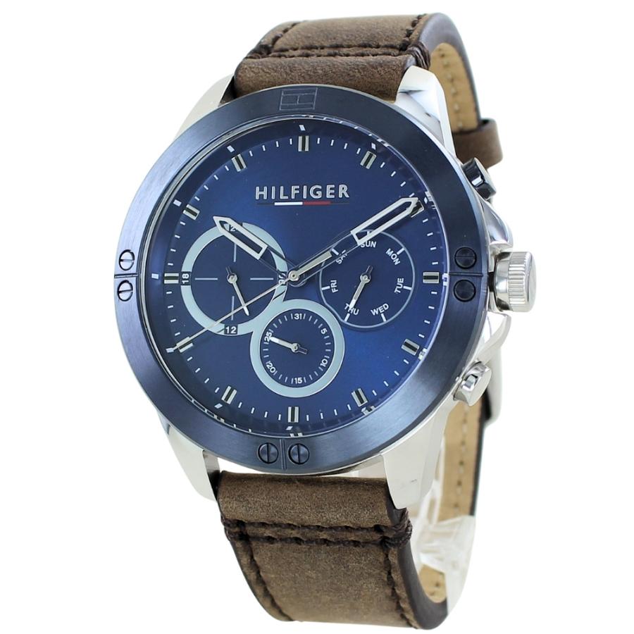 TOMMY HILFIGER トミーヒルフィガー 腕時計 メンズ ブルー文字盤 ブラウン 革ベルト アナログ腕時計 仕事用 ランキング お祝い ...