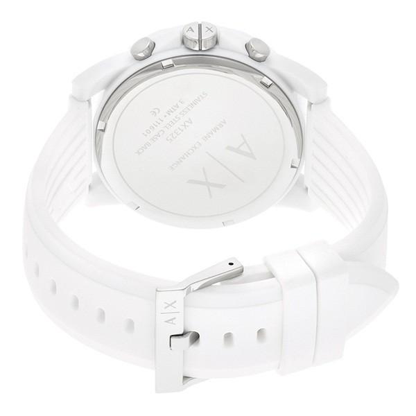 ARMANI EXCHANGE アルマーニエクスチェンジ かっこいい クロノグラフ フィットするラバーベルト 爽やかな白 ホワイト メンズ ...
