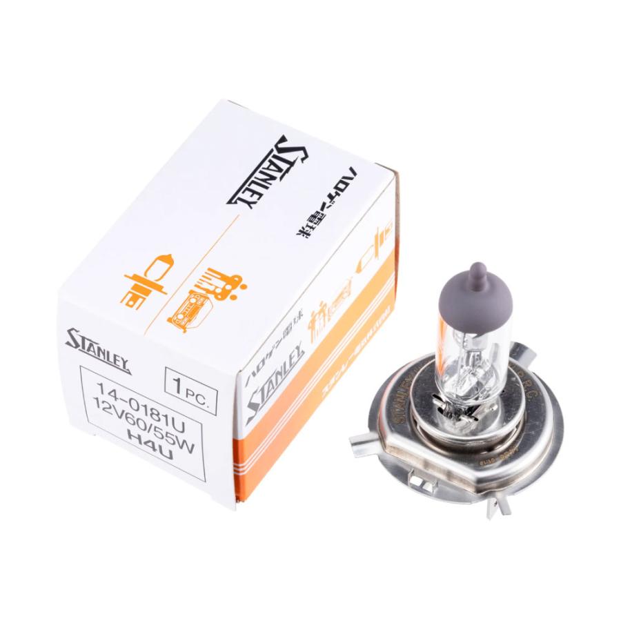 スタンレー電気 14-0181U スタンレー ハロゲン電球 T14.2 H4U 12V 60/55W P43t-38改 クリア 1個入り STANLEY 自動車補修部品 : Norauto ...