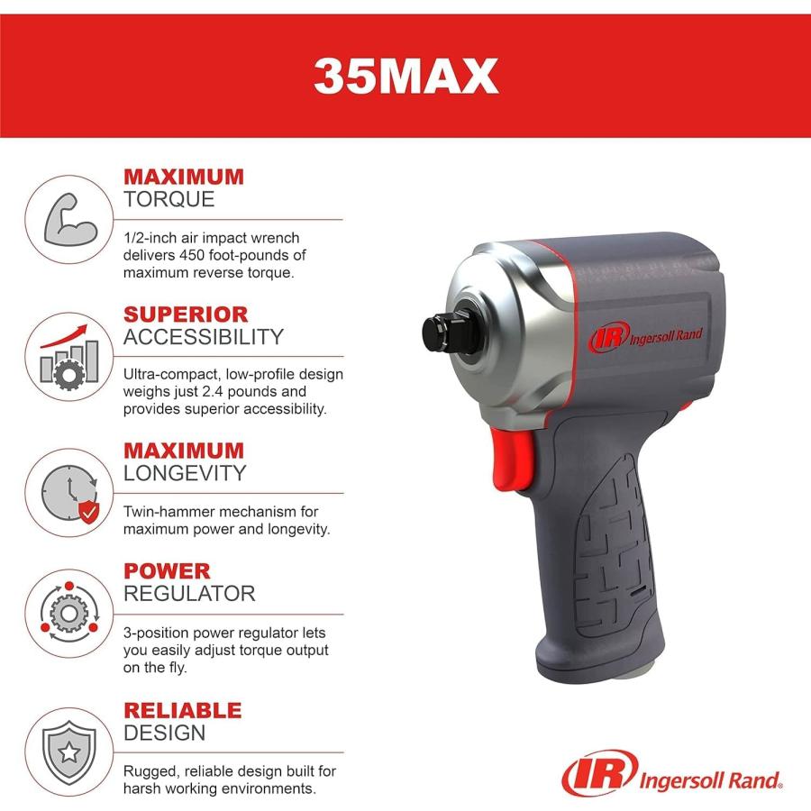 Ingersoll Rand 1/2" ウルトラコンパクト エアインパクトレンチ 35MAX インガソールランド 工具 IR 新品 メンテナンス 修理 : Norauto Yahoo ...