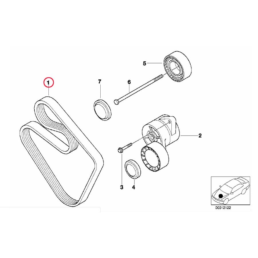 BMW 11287636379 ファンベルト エンジンドライブベルト Vベルト BMW純正部品・新品 : Norauto Yahoo ...