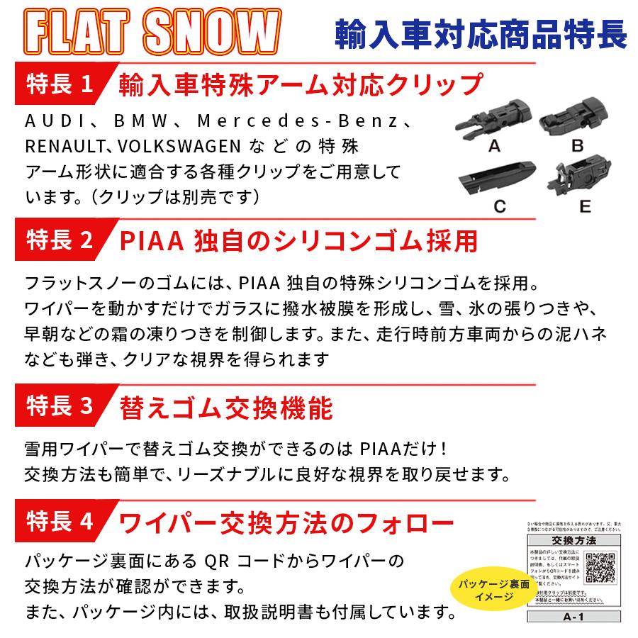 PIAA ワイパーブレード 雪用 450mm 特殊シリコンゴム フラットシリコートスノー 替えゴム交換可能 エアロ 輸入車用 FSSY45AW スノーブレード : fssy45aw ...