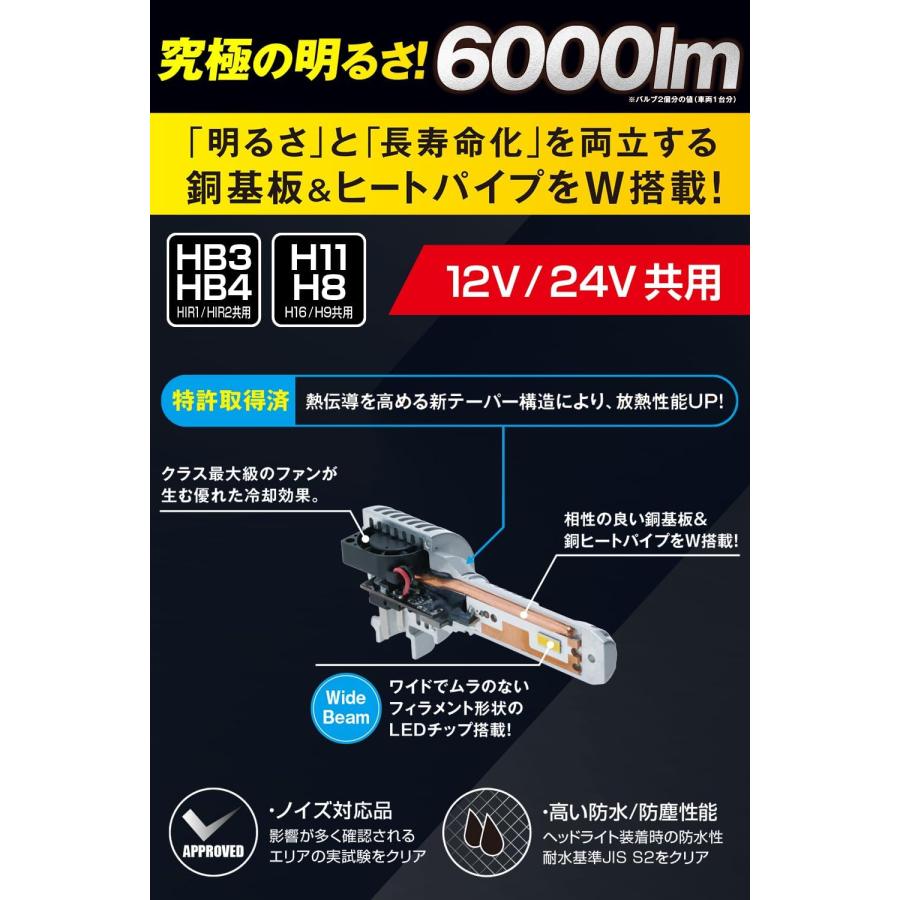 PIAA ヘッドライト/フォグランプ用 LED 2500K コントローラーレスタイプ 12V 34W 6000lm HB/H11共用 車検対応 2個入 LEH251 : Norauto ...