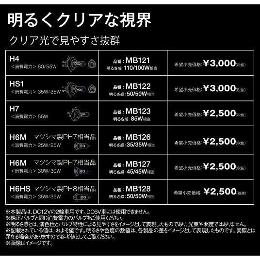 PIAA バイク用ヘッドライトバルブ ハロゲン 3200K 明るさ感110W H7 高耐震 1年保証 1個入 MB123 : Norauto ...