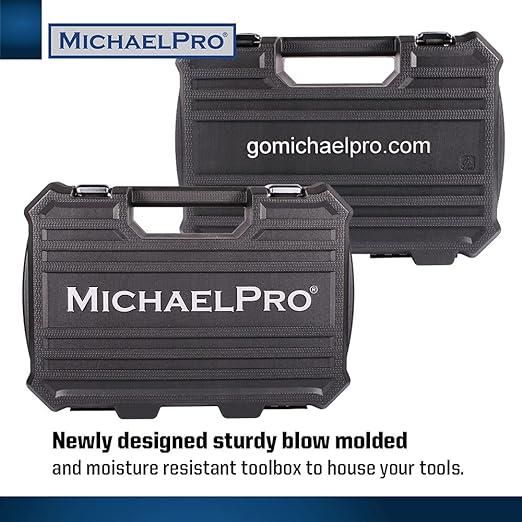 47ピース 1/4 & 3/8インチ 72T ラチェットレンチソケットセット マイケルプロ 工具 整備用品 メンテナンス 修理 DIY 自動車 軽自動車 大型車 MichaelPro ...