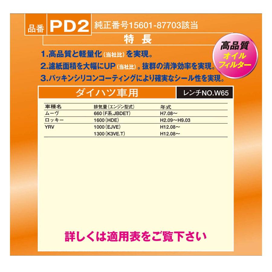 PIAA オイルフィルター 1個入 [ダイハツ車用] ムーヴ・ロッキー・YRV 他 PD2 ピア : Norauto Yahoo!ショッピング店 - 通販 - Yahoo!ショッピング