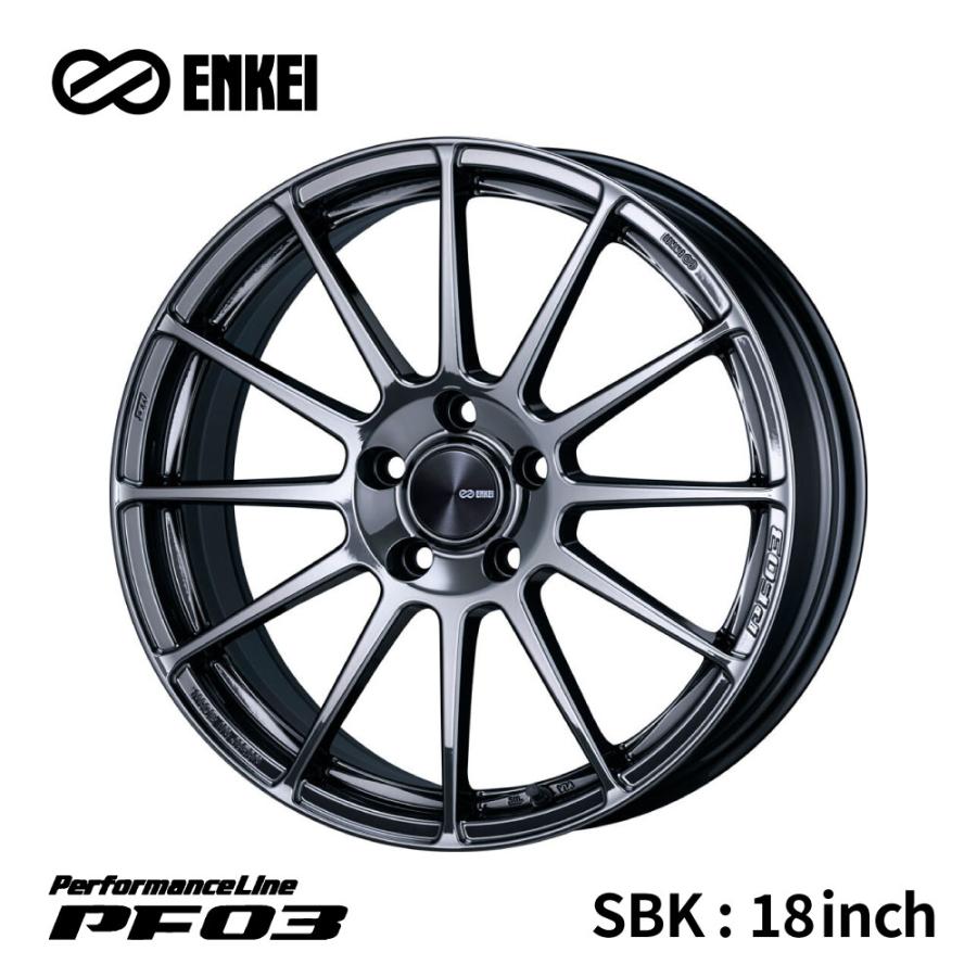 ENKEI エンケイ パフォーマンスライン PF03 ホイール 18インチ 7.5J +48 5H PCD114.3 SBK カスタム ドレスアップ : Norauto Yahoo ...