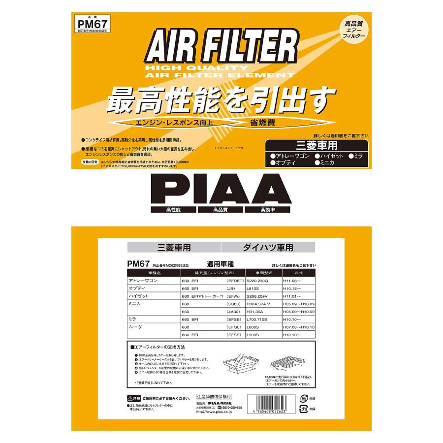 PIAA エアーフィルター エアフィルター 1個入 [三菱車用] アトレーワゴン・オプティ・ムーヴ 他 PM67 ピア : Norauto Yahoo!ショッピング店 - 通販 - Yahoo ...