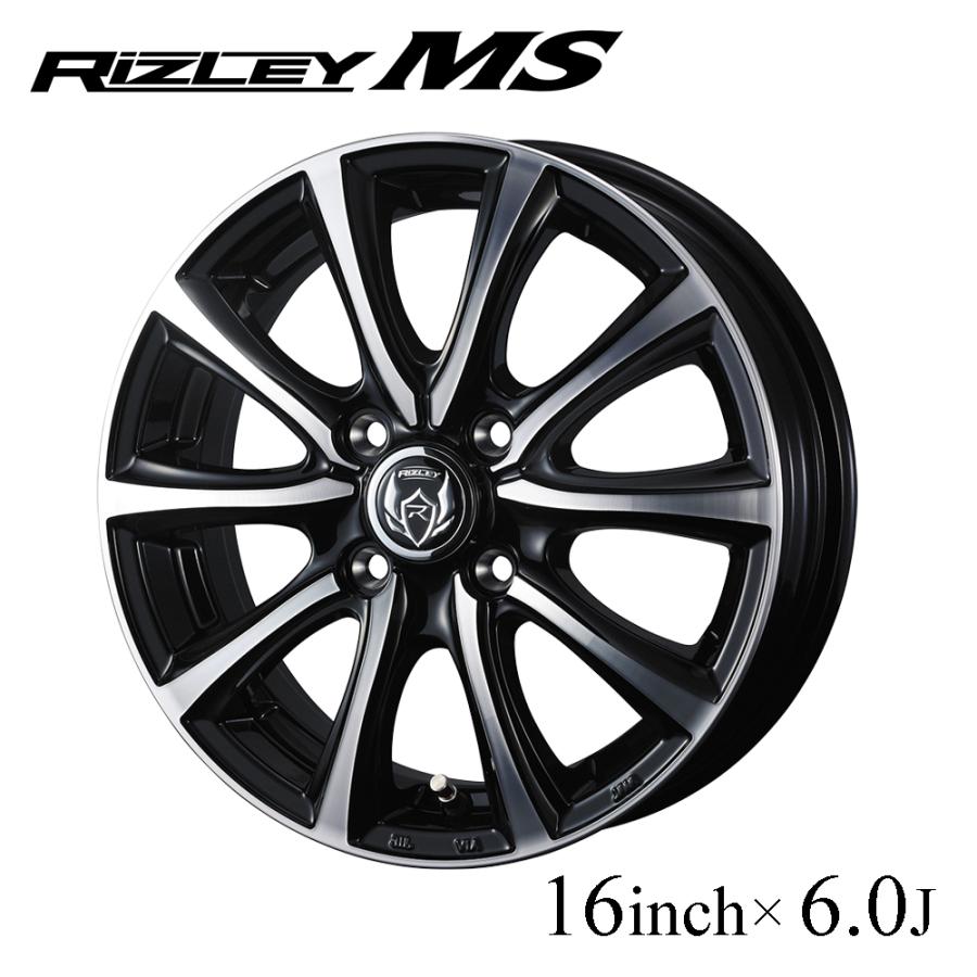 WEDS ホイール RIZLEY MS 16インチ 6.0J インセット40 4穴 PCD100 ブラックメタリックポリッシュ TPMS対応 高品質 耐久性 ウェッズ ライツレー エムエス ...