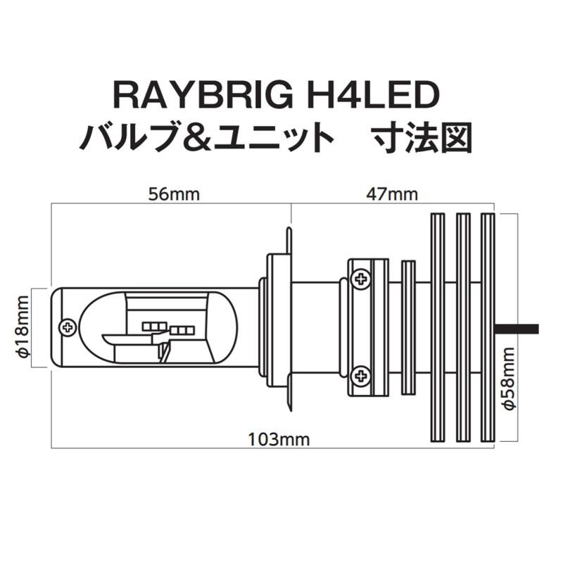 LEDヘッドランプ ハロゲン電球互換用LEDバルブ RK42 レイブリック RAYBRIG 車検対応 2個セット : Norauto ...