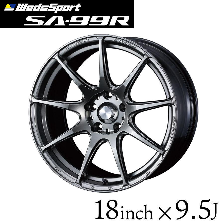 ウェッズスポーツ SA-99R 18インチ 9.5J インセット38 45 5穴 PCD114.3 100 FACE:R プラチナシルバーブラック PSB 単品 1本 代引き不可 4本購入で ...