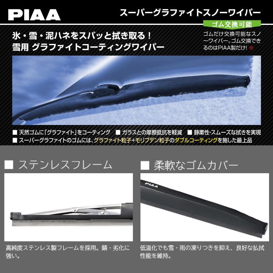 PIAA ワイパー ブレード 雪用 650mm スーパーグラファイトスノー グラファイトコーティングゴム 1本入 呼番82 WG65W ピア : wg65w : Norauto Yahoo ...
