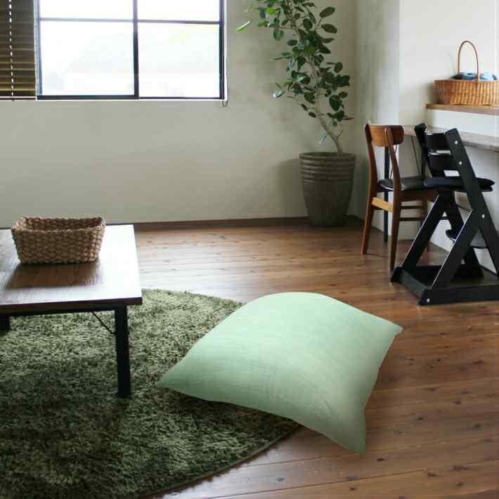 のれん工房 (セール 特価)クッション 麻 近江ちぢみ 70cm×70cm 3種類 正方形 大きい ジャンボ 抗菌 青 緑 アイボリー (11659 11660 11661) : のれん屋さん ...