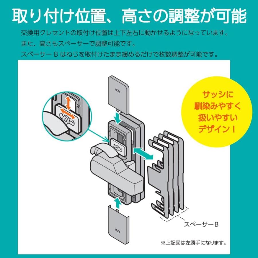LIXIL（リクシル） LIXIL 01-BVCZ 交換用サッシ錠(クレセント) 汎用クレセント D-01L-BVCZ、D-01R-BVCZ ...