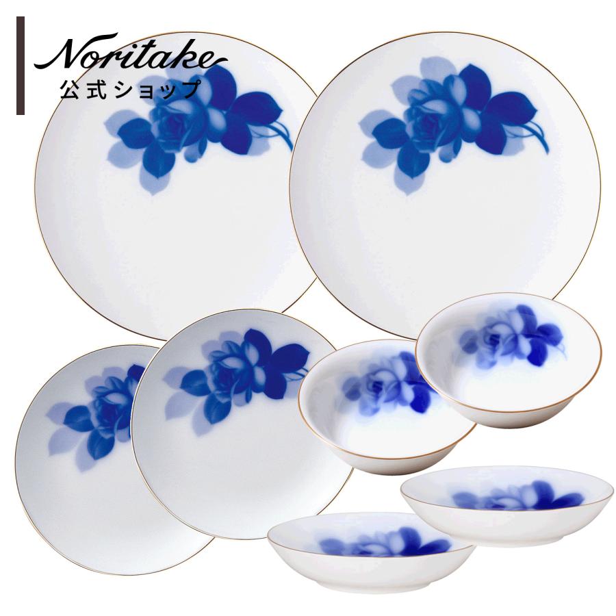 大倉陶園 [初夏を彩るブルーの食卓][大倉陶園]ブルーローズ(8211) ディナーペア : ノリタケ公式ショップYahoo!ショッピング店 - 通販 - Yahoo!ショッピング