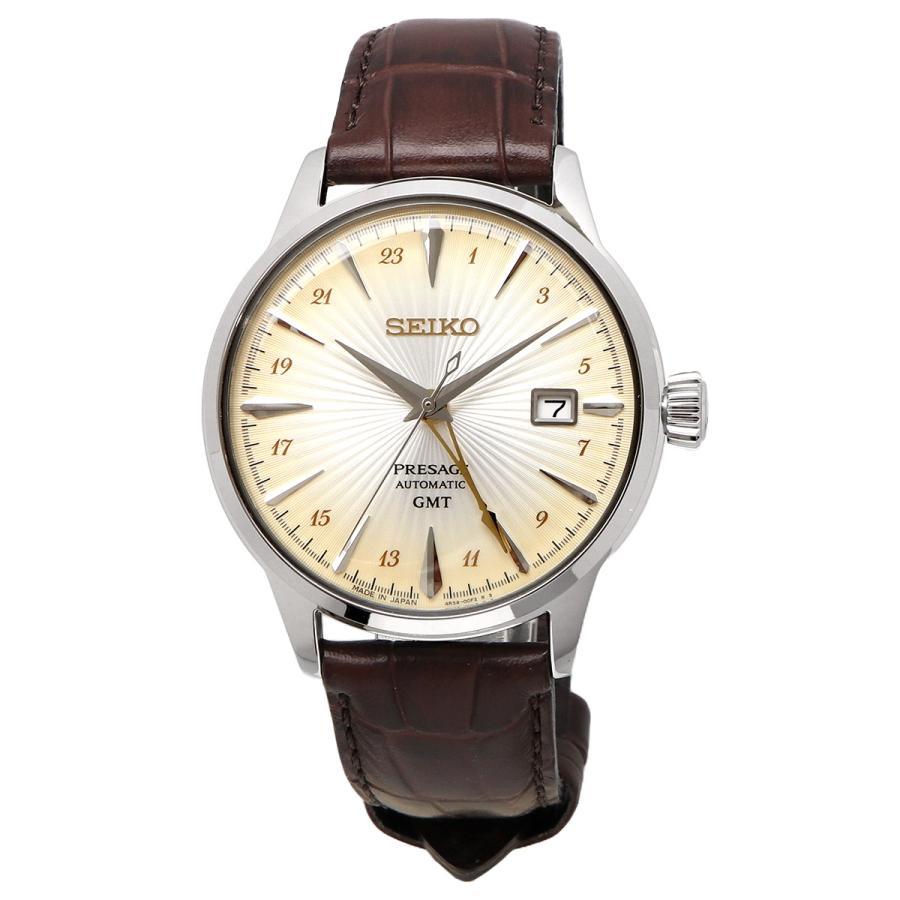 PRESAGE SEIKO 腕時計 セイコー 【日本製 Made in Japan】 プレザージュ カクテルタイム GMT アイボリー レザー ...