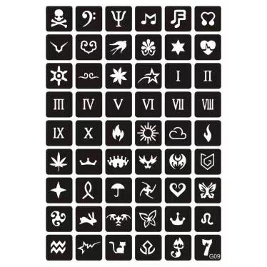 ステンシルシール G09 A4台紙 複数絵柄 アート作品 ヘナタトゥー用 グリッタータトゥー用 : Not Two - 通販 - Yahoo!ショッピング