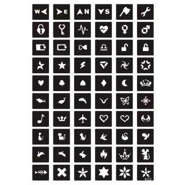 ステンシルシール K02 A4台紙 複数絵柄 アート作品 ヘナタトゥー用 グリッタータトゥー用 : Not Two - 通販 - Yahoo!ショッピング